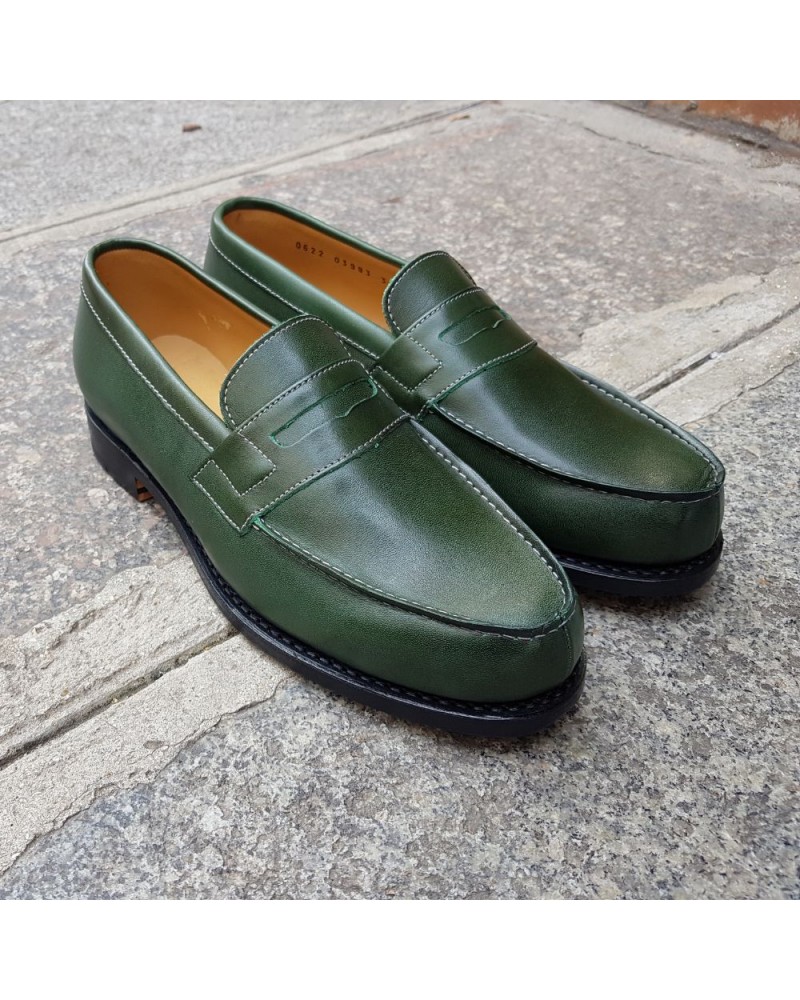 John Mendson Mocassin Femme 0622 Cuir Vert