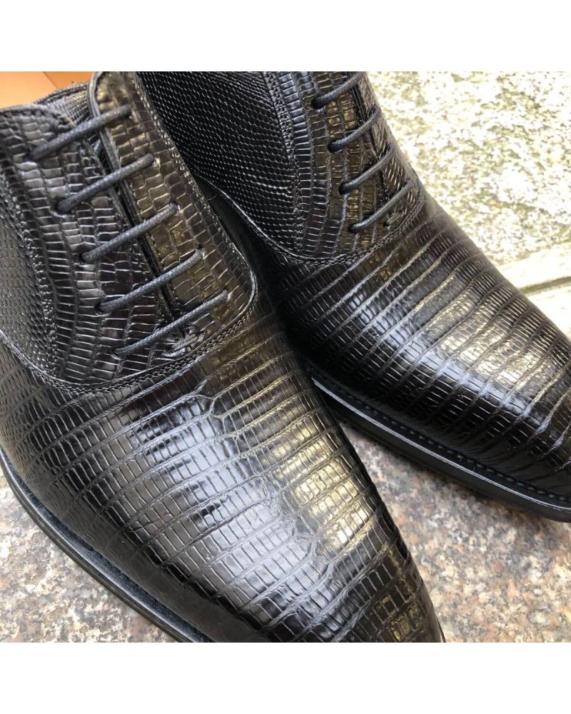 Mezlan Richelieu 4338 - Black Lizard | Elegant Style