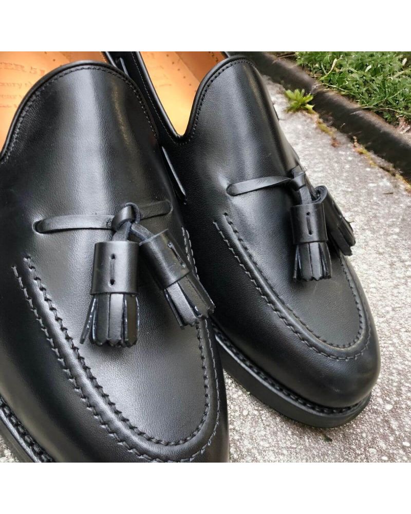 John Mendson Mocassin 14305 Cuir Noir Cousu Goodyear