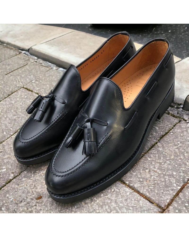 John Mendson Mocassin 14305 Cuir Noir Cousu Goodyear