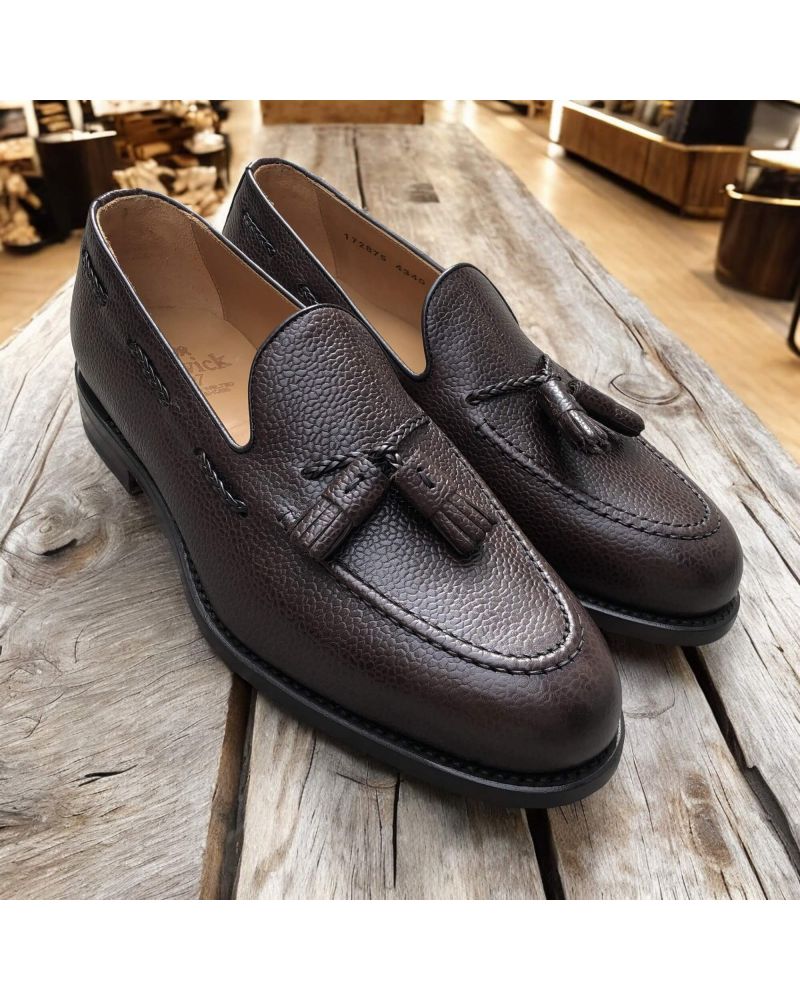 Berwick Mocassin à Pompons 4340, Cuir Grainé Marron