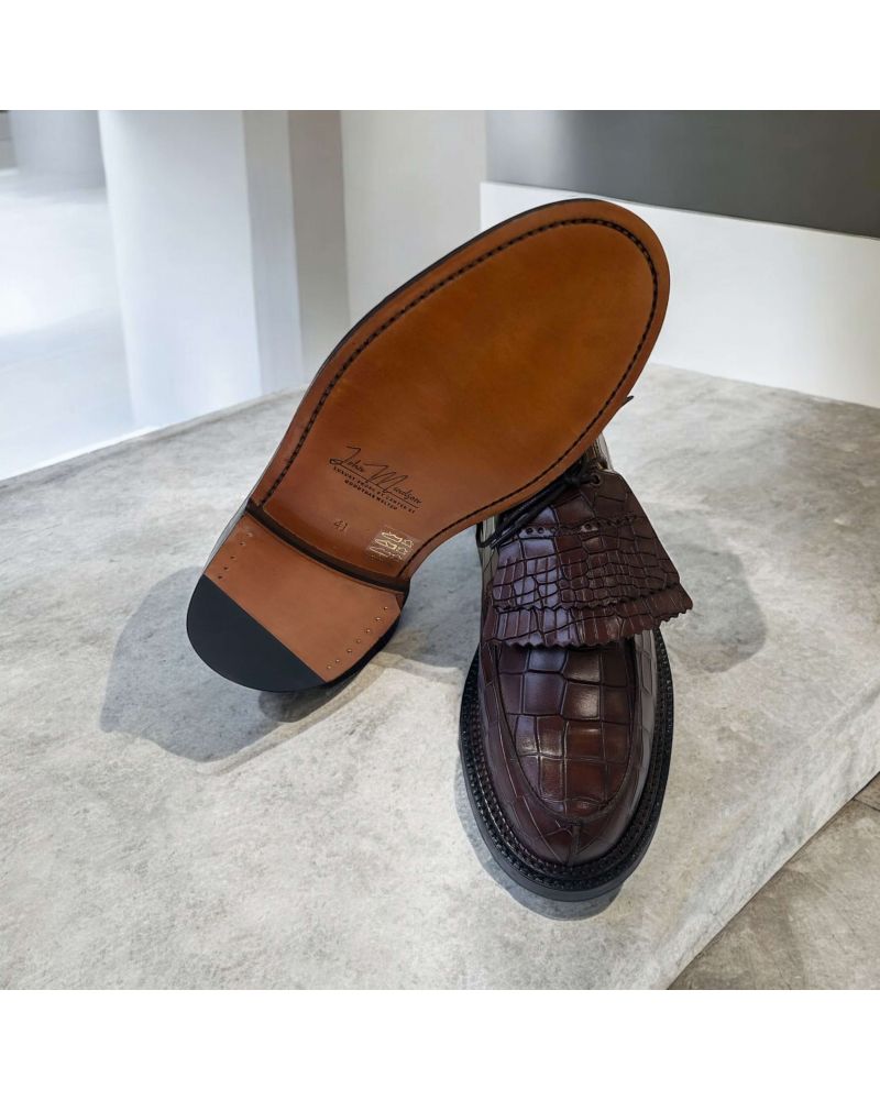 Derbie Triple Semelle 14300 Croco Marron | John Mendson