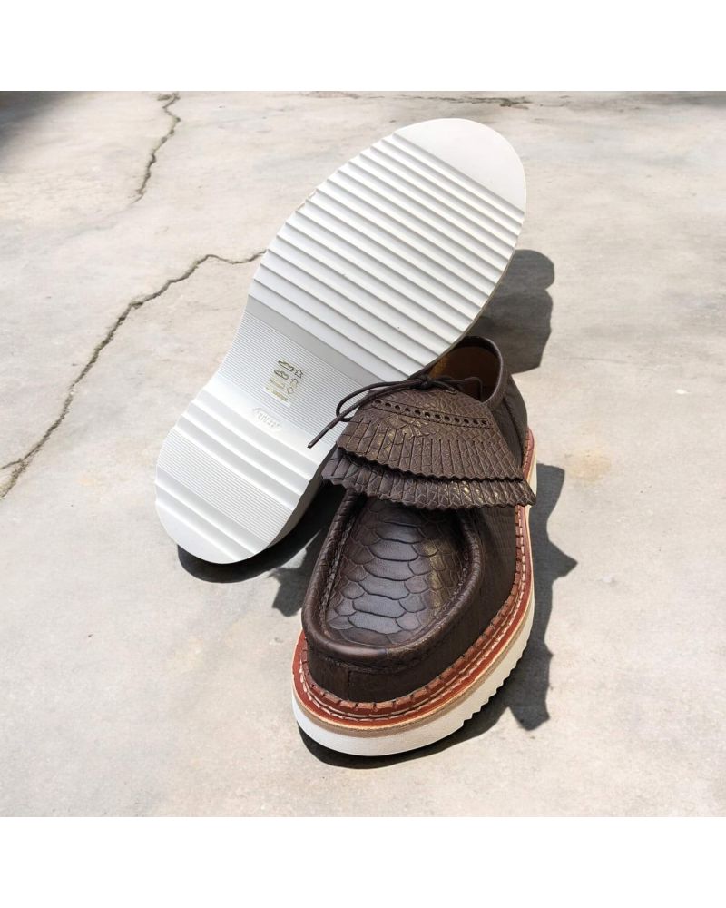 Derby 14712 à Frange en Cuir Python Marron | Center 51