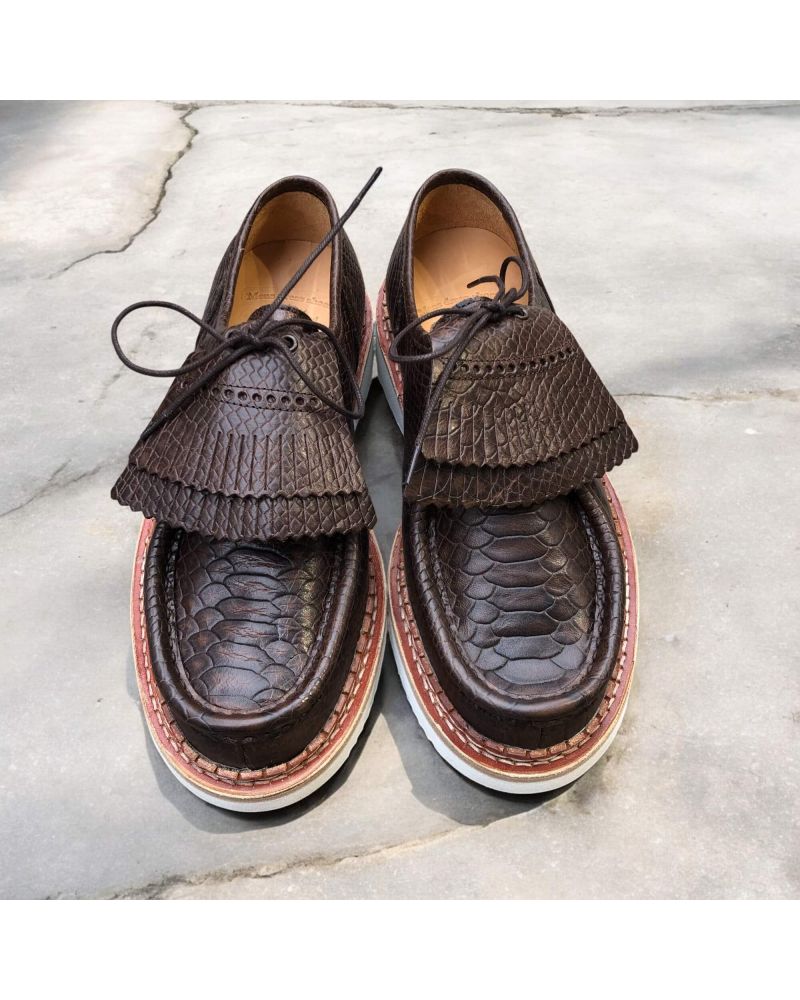 Derby 14712 à Frange en Cuir Python Marron | Center 51