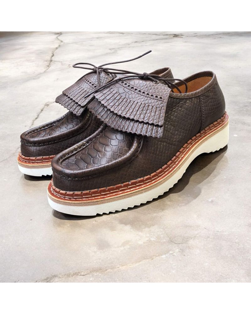 Derby 14712 à Frange en Cuir Python Marron | Center 51